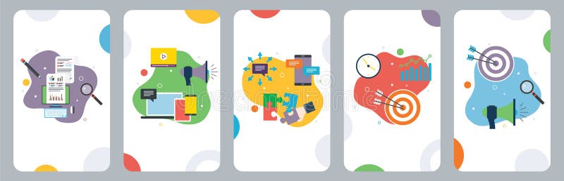 Marketing, Strategy, Analysis, Communication and Business Icons Stock ...