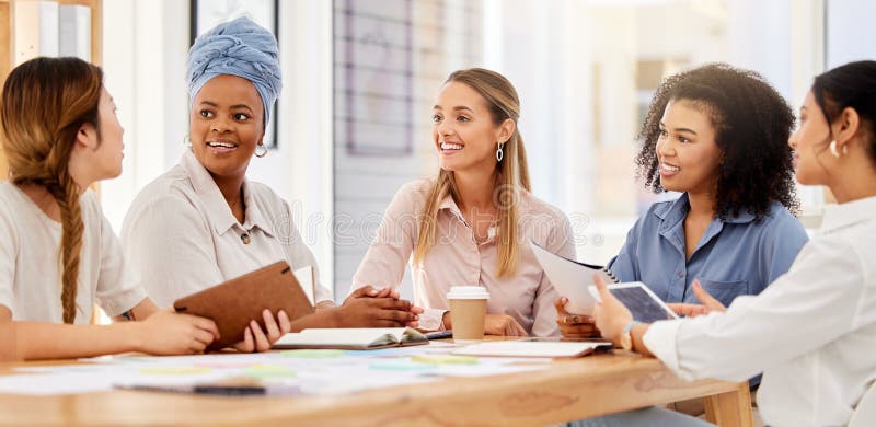 Marketing Strategy Business Women And Collaboration Teamwork In