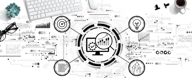 Marketing Strategy Concept with a Computer Keyboard Stock Illustration ...