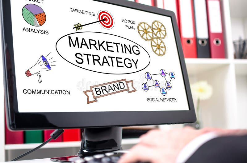 Marketing Strategy Concept on a Computer Screen Stock Image - Image of ...