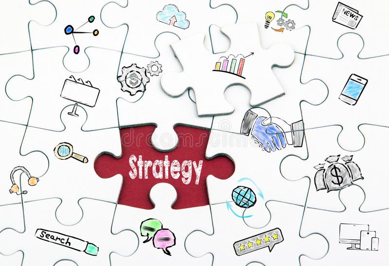 Marketing Strategy Concept. Last Piece of a Puzzle Stock Image - Image ...