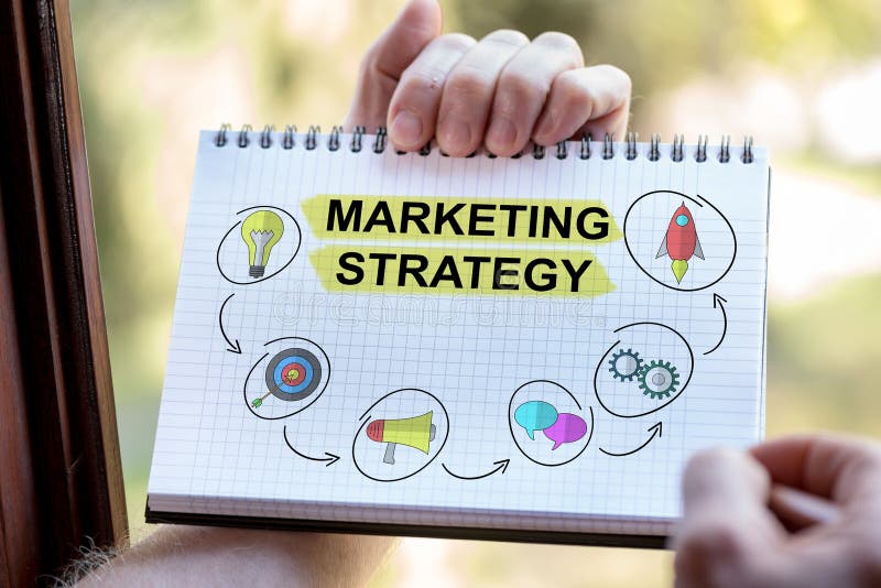 Marketing Strategy Concept on a Notepad Stock Photo - Image of target ...