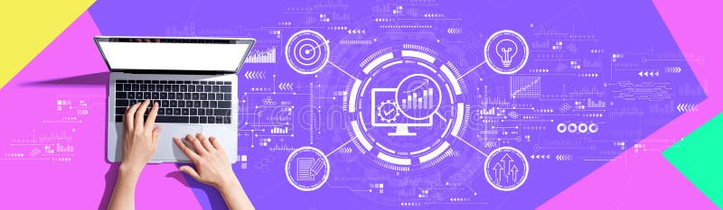 Marketing Strategy Concept with Person Using a Laptop Stock Photo ...