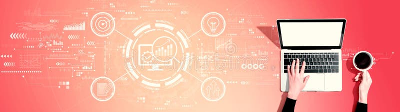 Marketing Strategy Concept with Person Using a Laptop Stock Photo ...