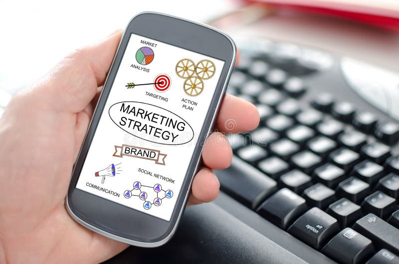 Marketing Strategy Concept on a Smartphone Stock Image - Image of ...