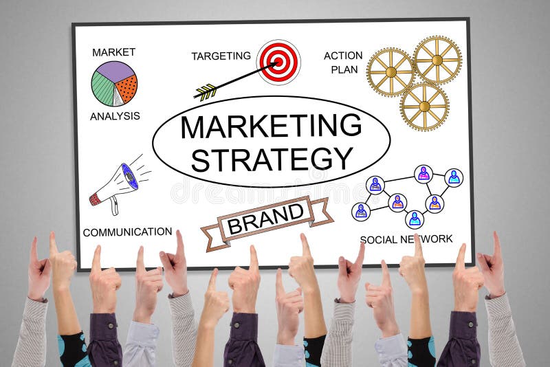 Marketing Strategy Concept on a Whiteboard Stock Photo - Image of ...