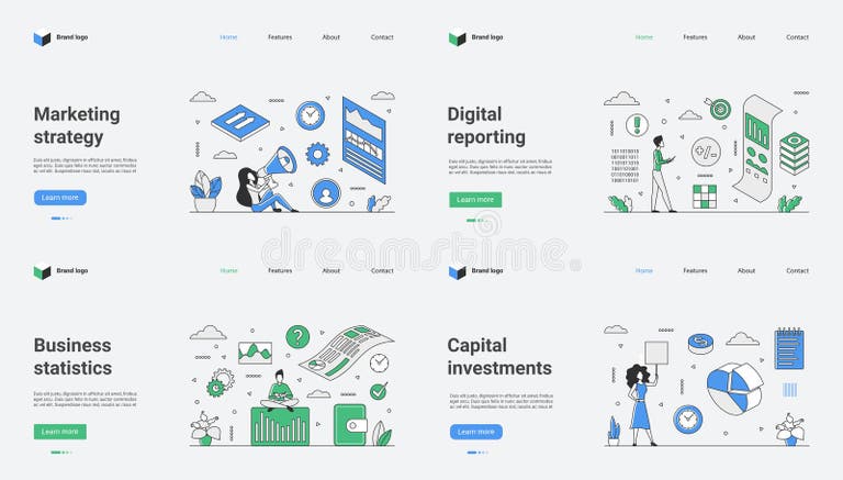 This is a Marketing Strategy Digital Reporting Web Template Featuring a ...