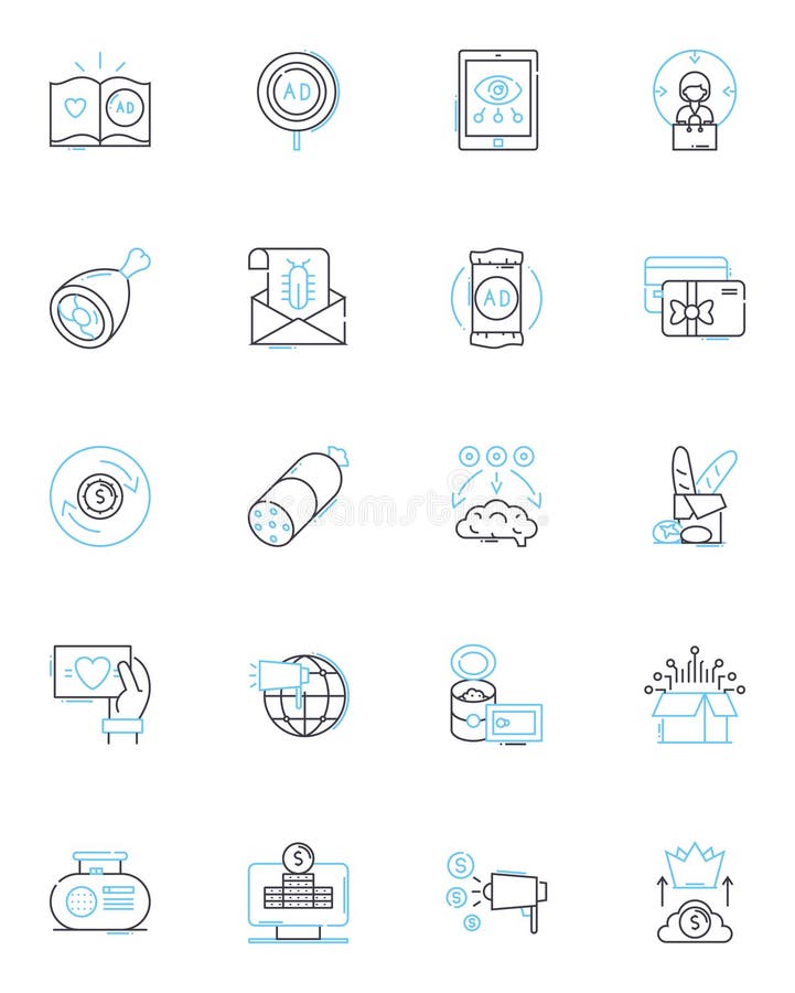 Marketing Strategy Linear Icons Set. Analysis, Branding, Campaigns ...