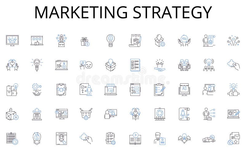 Marketing Strategy Line Icons Collection. Efficiency, Organization ...