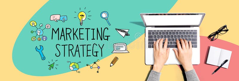 Marketing Strategy with Person Using a Laptop Stock Photo - Image of ...