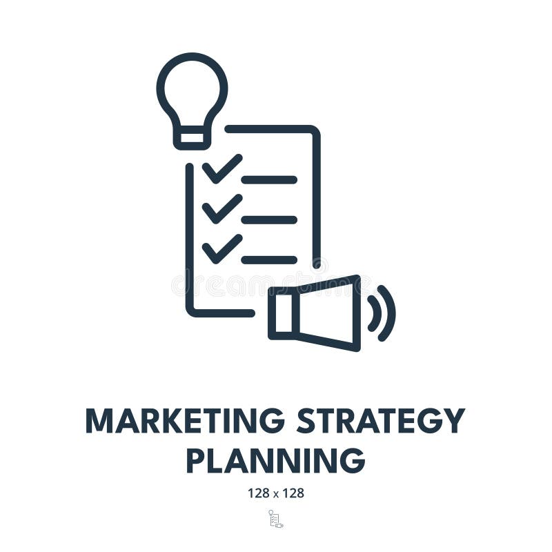 Marketing Strategy Planning Icon. Project, Plan, Campaign. Editable ...