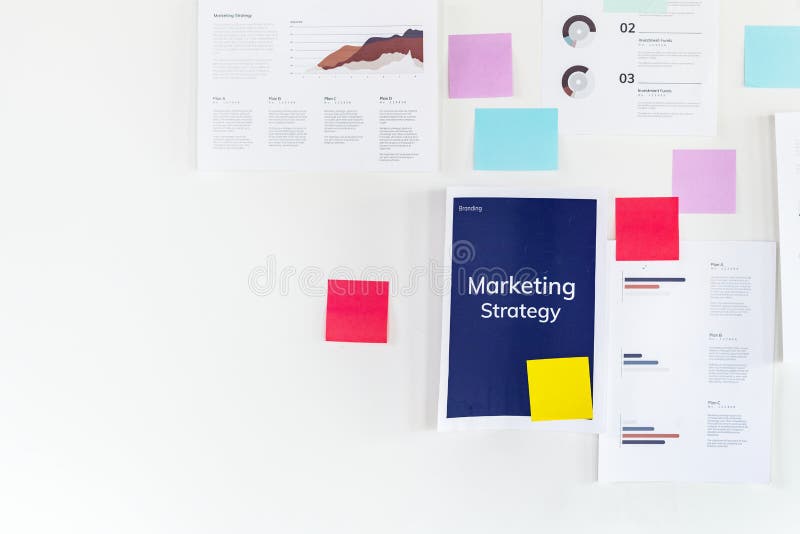 Marketing Strategy Plans on the Wall Stock Image - Image of ideas ...