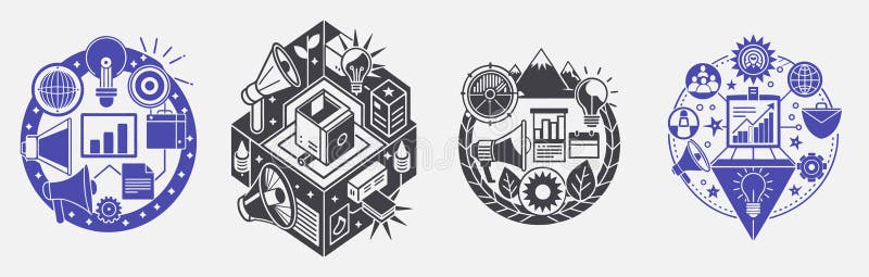 Marketing Strategy Technology Target Audience Templates Stock Vector ...