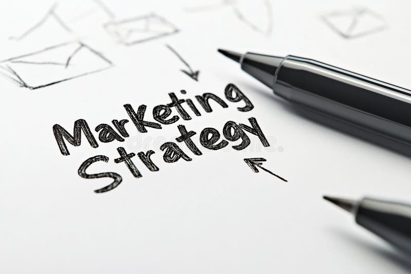 Marketing Strategy Text on a Paper Ai Photo Stock Illustration ...