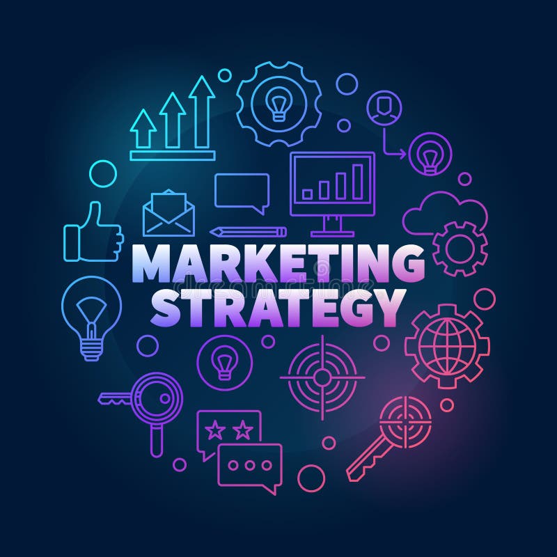 Marketing Strategy Vector Colorful Illustration in Thin Line Sty Stock ... Marketing Strategy Vector Colorful Illustration in Thin Line Sty Stock ...