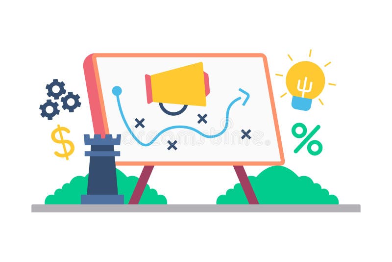 Marketing Strategy for Business Acceleration Vector Illustration. Stock ...