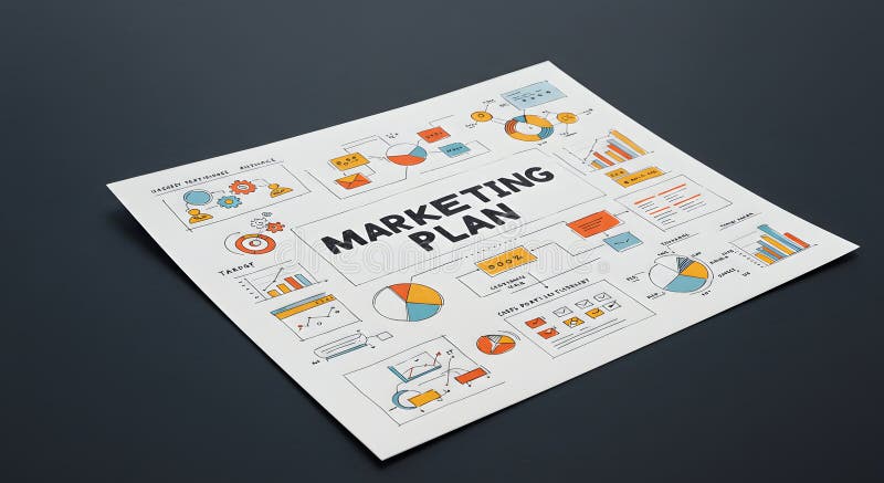 Detailed Marketing Plan Strategy Hand Drawn on Paper Stock Image ...