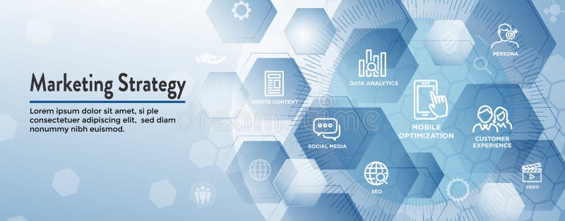 Marketing Strategy Web Header Hero Image Banner with Inbound Lea Stock ...