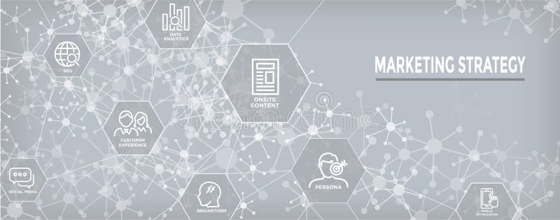 Marketing Strategy Web Header Hero Image Banner with Inbound Lea Stock ...