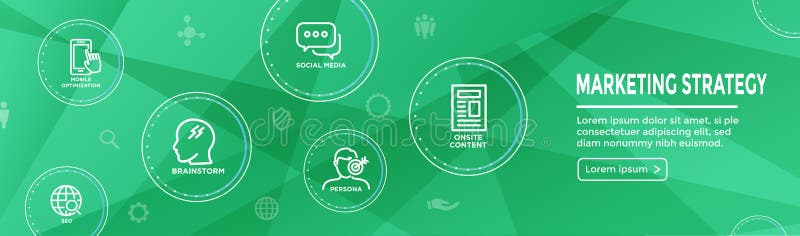 Marketing Strategy Web Header Hero Image Banner with Inbound Lea Stock ...