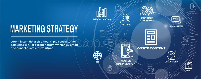 Marketing Strategy Web Header Hero Image Banner with Inbound Lea Stock ...