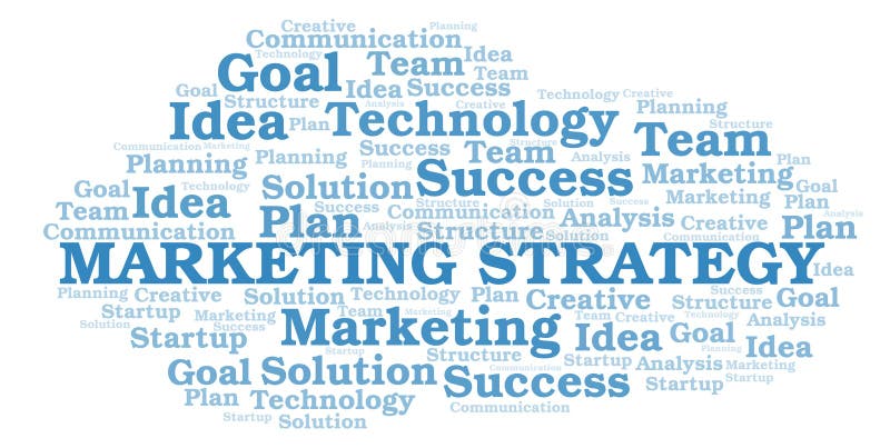Marketing Strategy Word Cloud Create with Text only. Stock Illustration ...