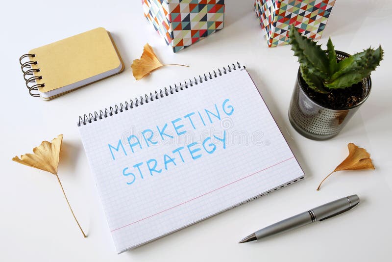 Marketing Strategy Written in a Notebook Stock Photo - Image of social ...