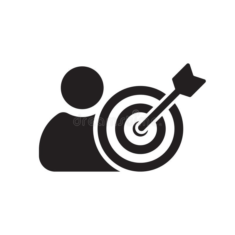 Marketing Target Icon in Black Style Stock Vector - Illustration of ...