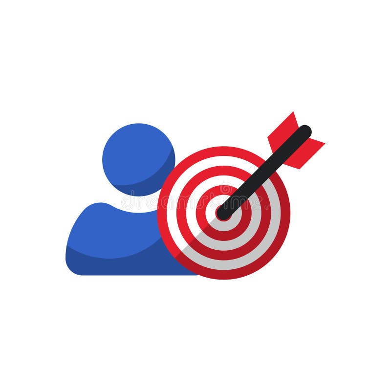 Marketing Target Icon in Colorful Style Stock Vector - Illustration of ...