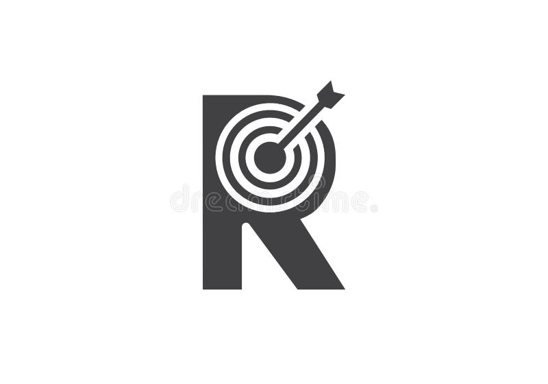 Marketing Target Vector with R Letter. Shot Target Logo with R Letter ...