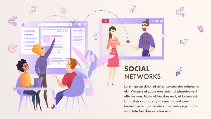 Marketing Team Imrove User Experience Banner Stock Illustration ...