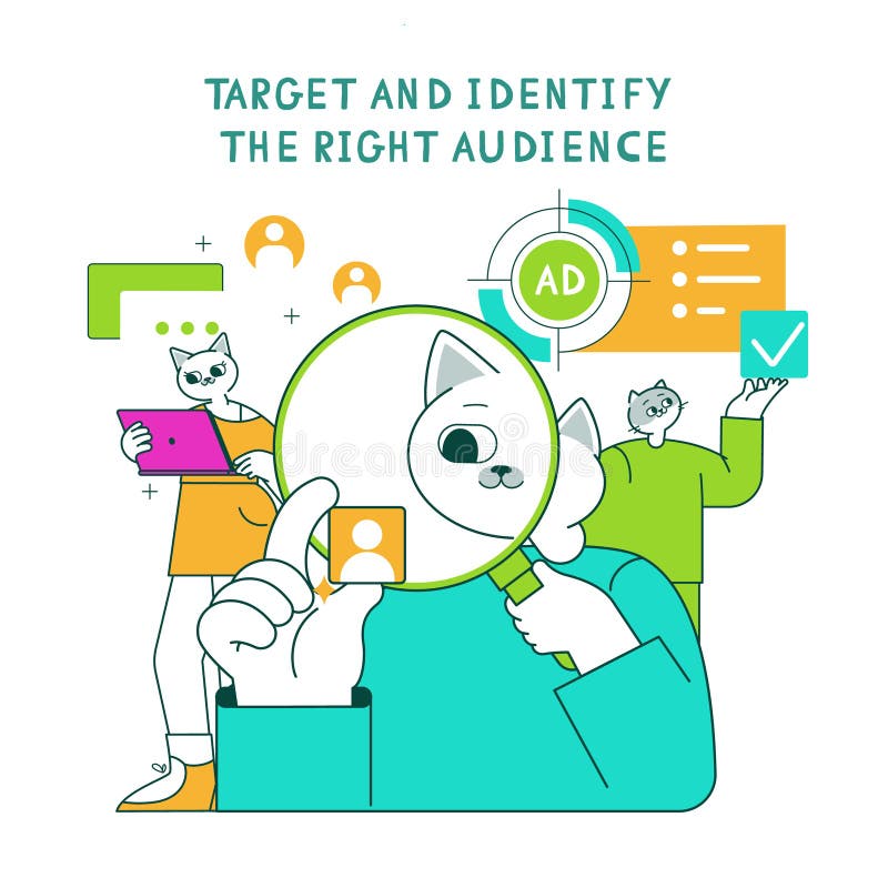 Marketing Tools Cat. Flat Vector Stock Vector - Illustration of ...