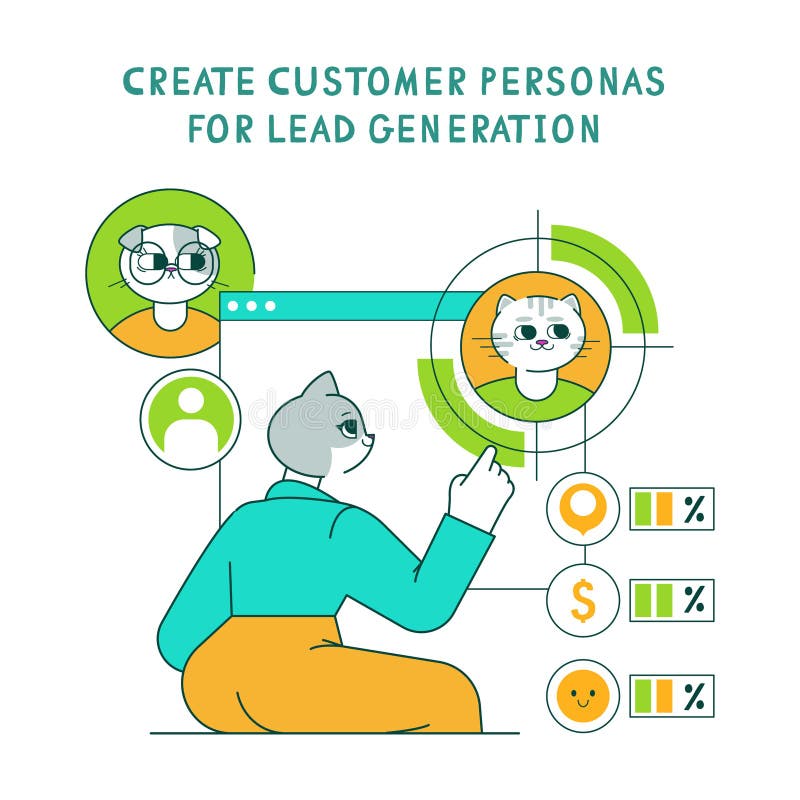 Marketing Tools Cat. Flat Vector Stock Vector - Illustration of ...