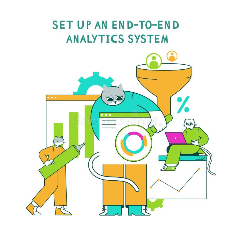 Marketing Tools Cat. Flat Vector Stock Vector - Illustration of ...