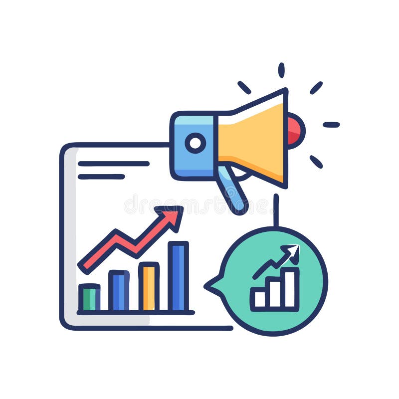 Marketing Trends Analysis Icon Stock Vector - Illustration of control ...