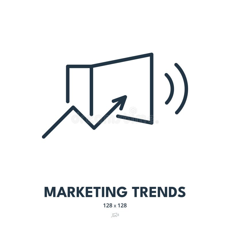 Marketing Trends Icon. Trending, Positive, Graph. Editable Stroke ...