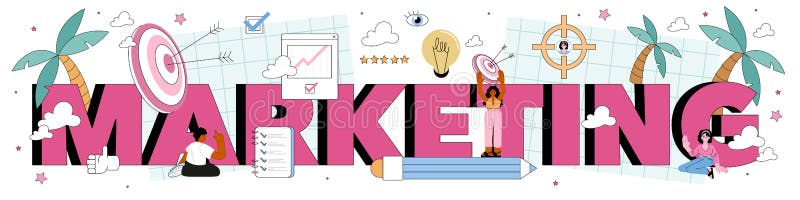 Marketing Typographic Header. Product Launching and Promotion Stock ...