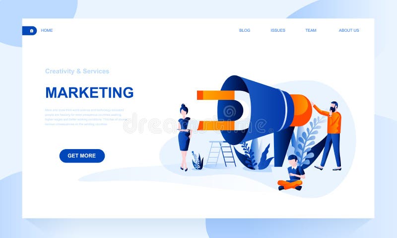 Marketing Vector Landing Page Template Stock Vector Illustration Of Organization Design