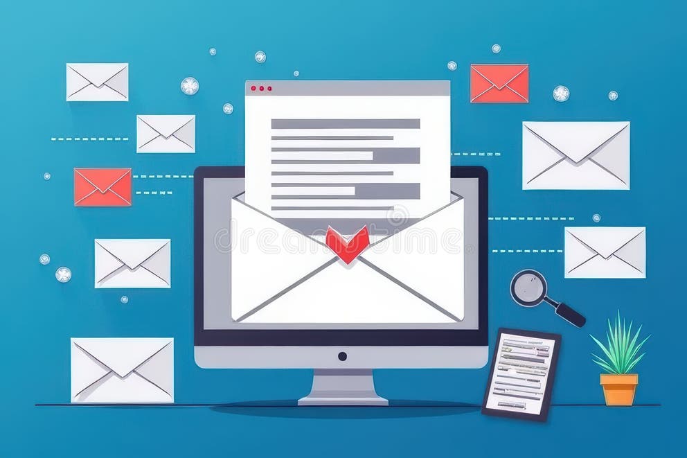 Marketing Visualized Emails Stock Illustration - Illustration of ...