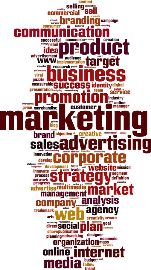 Marketing word cloud stock vector. Illustration of branding - 190893310