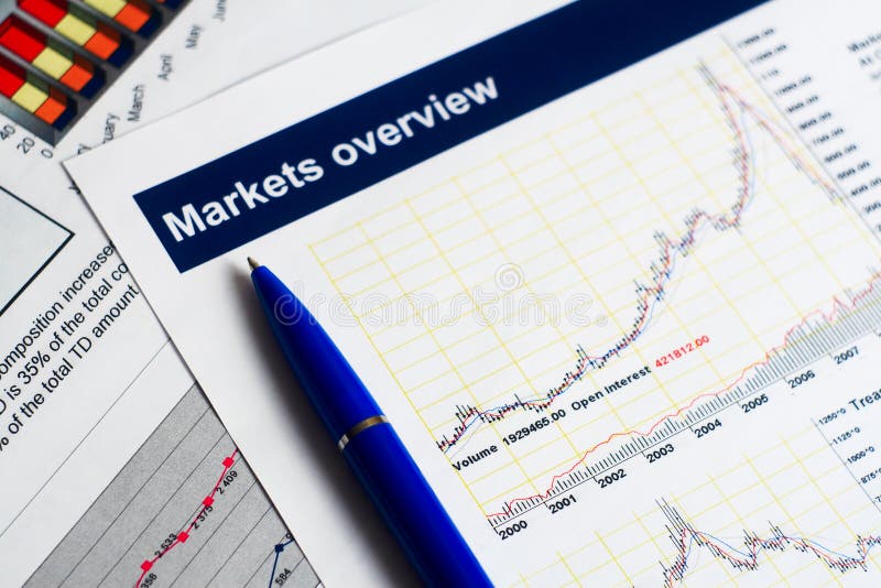 Markets overview report stock image. Image of paper, business - 9263089
