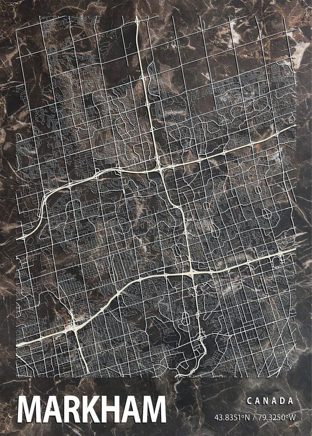 Markham - Canada Wrightia Marble Map Stock Illustration - Illustration ...