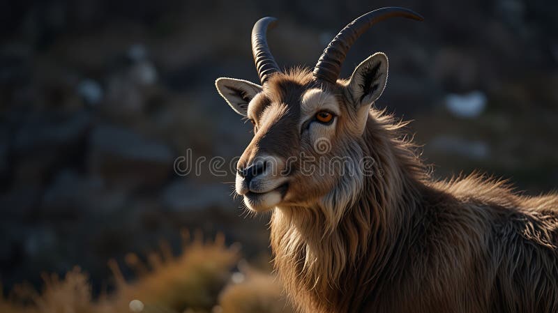 Markhor close up stock illustration. Illustration of wild - 387770444