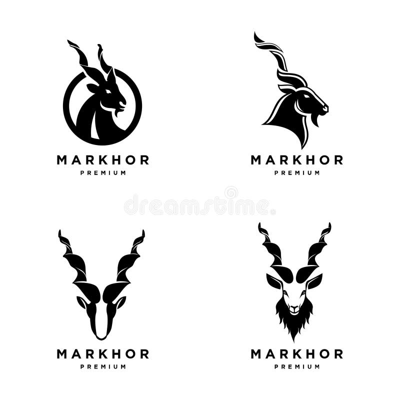 Markhor Head Animal Logo Design Inspiration Stock Illustration ...