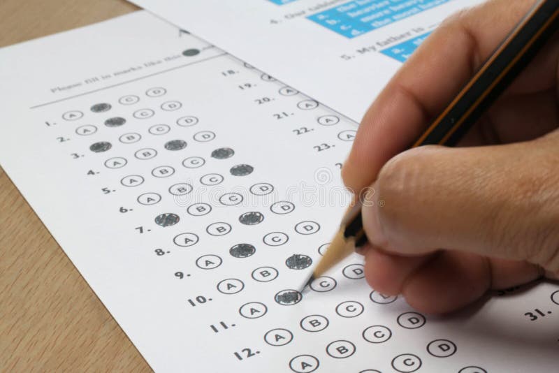 Answer sheet with pencil stock photo. Image of rules - 89564682