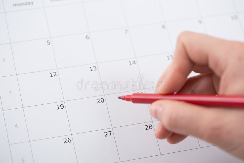 Marking in calendar stock image. Image of hire, offer - 54746101