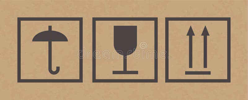 Marking on a Cardboard Box. Rules for Handling Cargo during Shipment ...