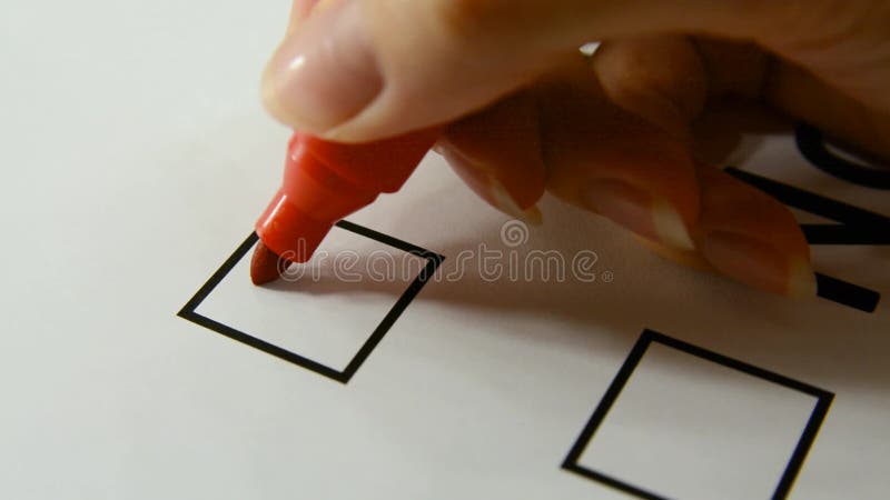 Marking Checkbox with YES. Red Marker Stock Video - Video of color ...