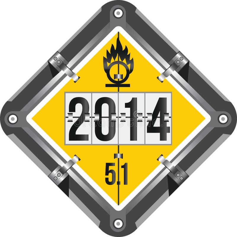 Marking of Dangerous Goods. Sign Class 5.1 Oxidizing Substances. ADR ...