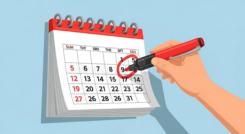 AI-Generated Calendar Highlight Stock Illustration - Illustration of ...